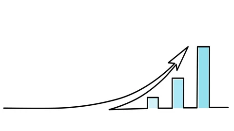 Growth diagram self drawing animation. ... | Stock Video | Pond5
