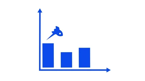 Growth Icon with Rocket and Bar Chart An... | Stock Video | Pond5