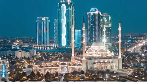 Grozny City. Chechen Republic.Heart Of C... | Stock Video | Pond5