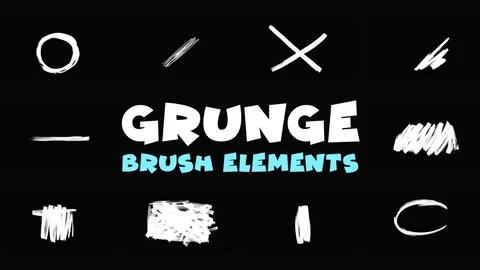 Grunge Brush Elements | After Effects ~ After Effects #261799917