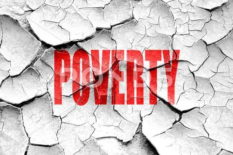 Grunge cracked Poverty sign background ~ Clip Art #61628063