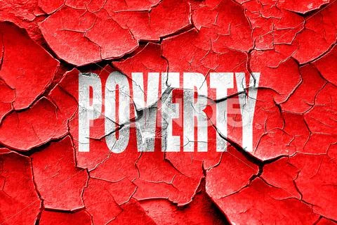 Grunge cracked Poverty sign background ~ Clip Art #61628067