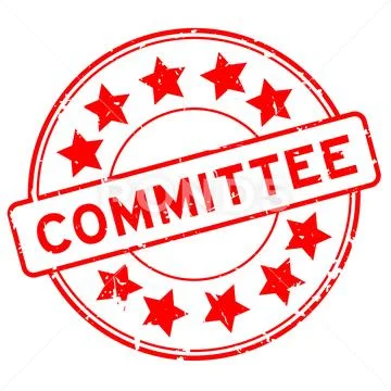 Grunge red committee word round rubber seal stamp on white background ...