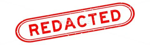 Grunge red redacted word rubber seal stamp on white background ...