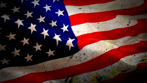 Grunge USA Flag Wave Loop waving in wind... | Stock Video | Pond5