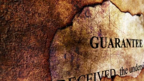 Guarantee text on paper hole grunge conc... | Stock Video | Pond5