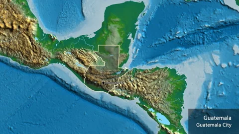 Guatemala on the globe. Outline. Physica... | Stock Video | Pond5