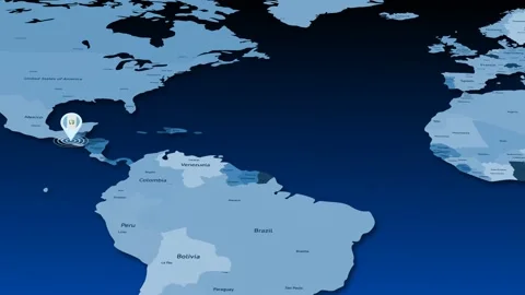 Guatemala location tracking animation on... | Stock Video | Pond5
