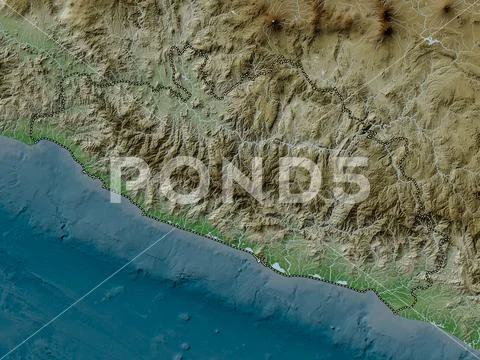 Guerrero, Mexico. Elevation map colored in wiki style with lakes and ...