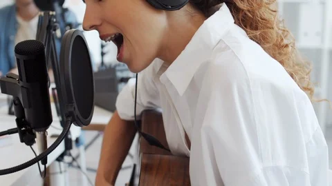 Guest Female Singer on Air on Radio | Stock Video | Pond5