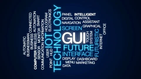 GUI animated word cloud, text design ani... | Stock Video | Pond5