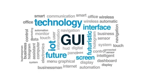 GUI animated word cloud, text design ani... | Stock Video | Pond5