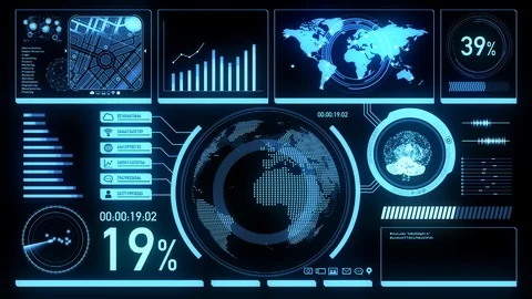 GUI (Graphical User Interface). HUD (Hea... | Stock Video | Pond5