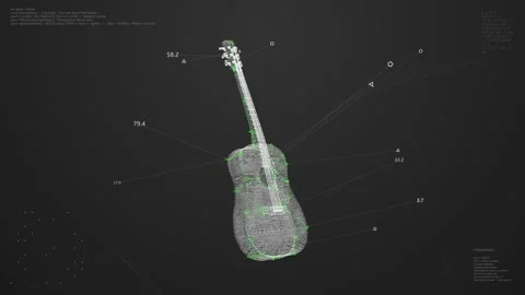 Guitar Model Rotating UI Screen. Guitar ... | Stock Video | Pond5
