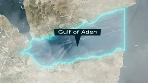 Gulf of Aden Map - Clouds Effect | Stock Video | Pond5