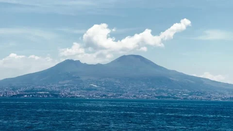 Gulf of Naples and Mount Vesuvius from a... | Stock Video | Pond5