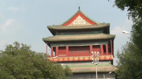 Gulou Drum Tower, Chinese architecture | Stock Video | Pond5