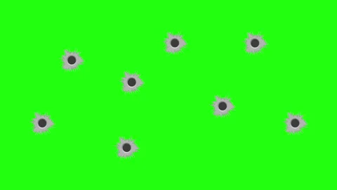 Gun Bullet Holes on Green Screen Animati... | Stock Video | Pond5