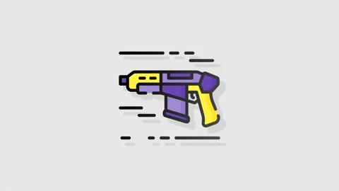 Gun icon animation alpha | Stock Video | Pond5