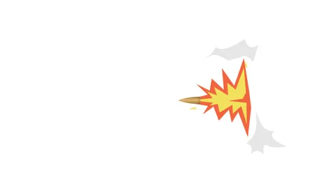 Gun shot. Animation of a shot with fire ... | Stock Video | Pond5