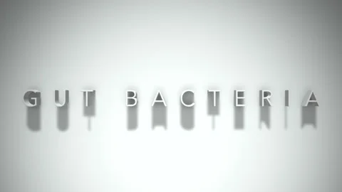 gut bacteria 3D title animation white te... | Stock Video | Pond5