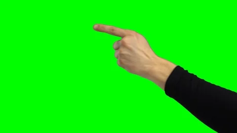 Guy hand pointing at two items. Green sc... | Stock Video | Pond5