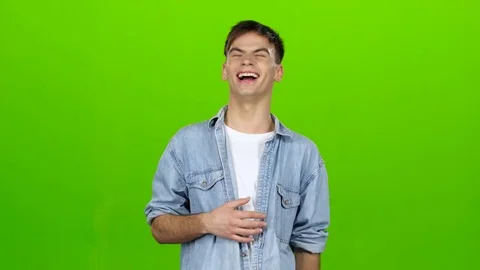 Guy jokes, he is not bored, he is happy ... | Stock Video | Pond5