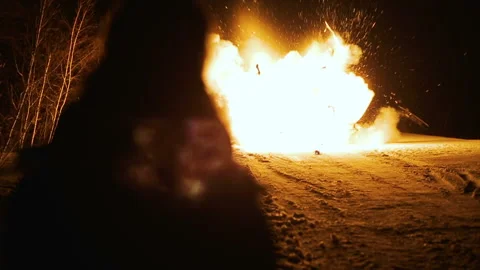 Explosion Night Stock Footage ~ Royalty Free Stock Videos | Pond5
