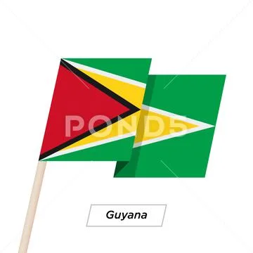 Guyana Ribbon Waving Flag Isolated on White. Vector Illustration Illustration #72010800