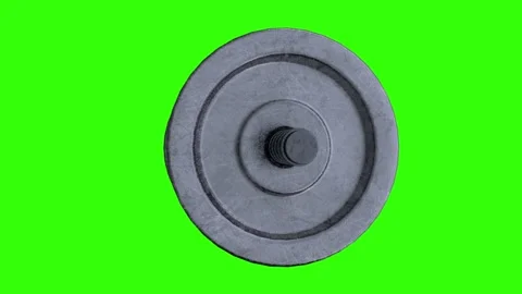 Gym dumbbell spinning on a green screen ... | Stock Video | Pond5