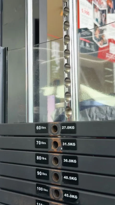 Gym Weight Stack Movement on Pec Deck Ma... | Stock Video | Pond5