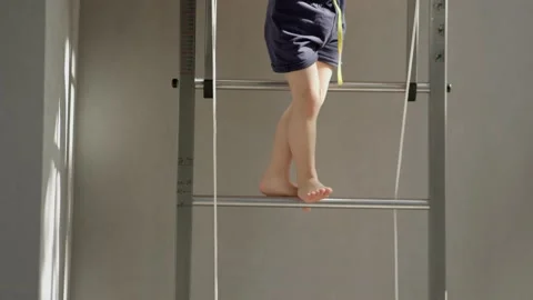 gymnastics wall bars ladder swedish wall... | Stock Video | Pond5