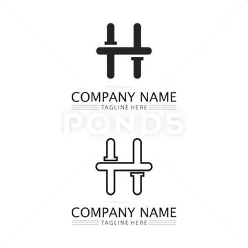 H font and letter design logo alphabet vector sign identity: Royalty ...