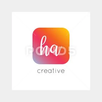 HA logo, vector. Useful as branding, app icon, alphabet combination ...