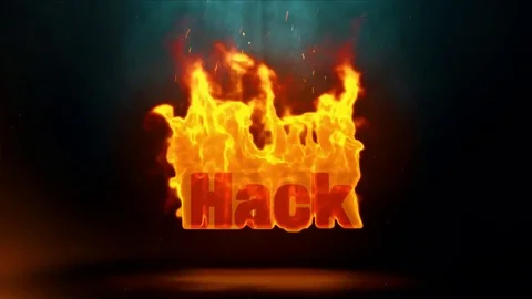 Hack Word Hot Burning on Realistic Fire ... | Stock Video | Pond5