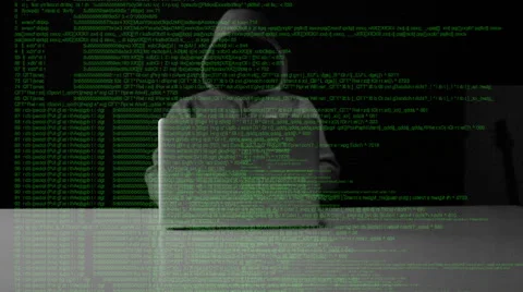 Hacker code running down a computer scre... | Stock Video | Pond5