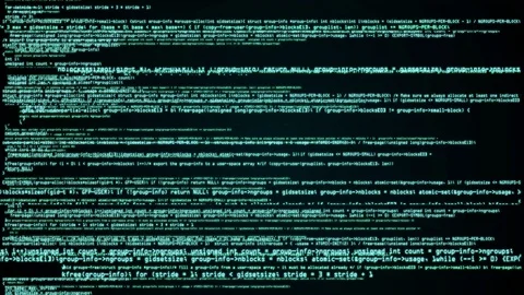Hacker code running down a computer scre... | Stock Video | Pond5