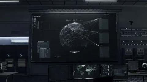 Hacker with spying tech tracking the tar... | Stock Video | Pond5