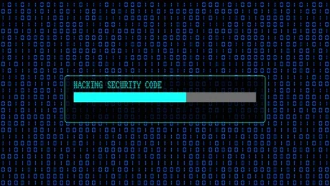 Hacker System Access Abstract Blue Binar... | Stock Video | Pond5