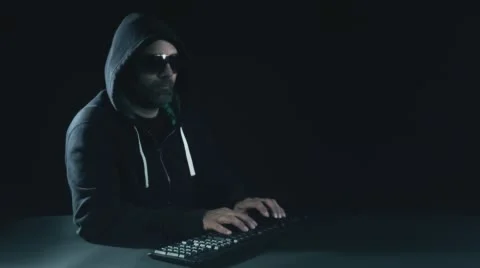 Hacker typing on computer keyboard black... | Stock Video | Pond5