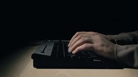 Hacker typing at pc keyboard caught | Stock Video | Pond5