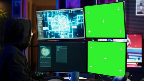 Computer Hacker Green Screen Stock Video Footage | Royalty Free Computer Hacker Green Screen ...