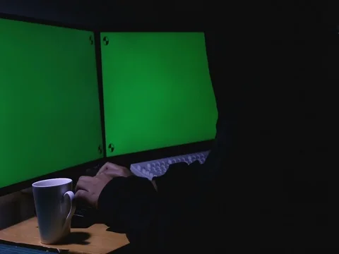 Computer Hacker Green Screen Stock Video Footage | Royalty Free Computer Hacker Green Screen ...