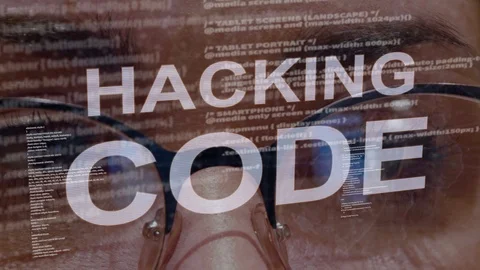 Hacking code text on background of femal... | Stock Video | Pond5