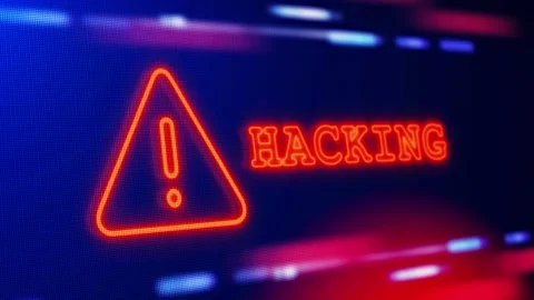 Hacking Warning Alert Screen loop Blinki... | Stock Video | Pond5