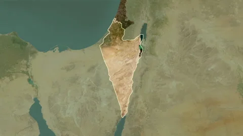 HaDarom, Israel, extruded. Satellite | Stock Video | Pond5