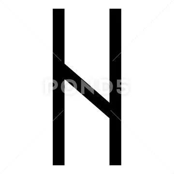 Hagalaz rune Hagall hail havos icon black color vector illustration ...
