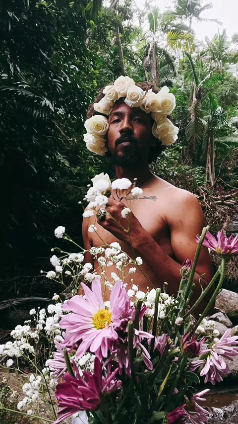 hair, person with rose, man with roses, ... | Stock Video | Pond5