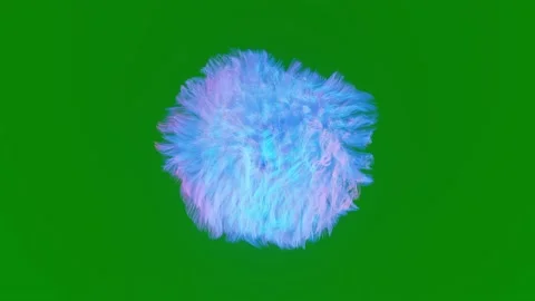 a hairy sphere in motion on a green back... | Stock Video | Pond5