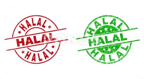 HALAL Round Watermarks with Corroded Texture: Royalty Free #151721518
